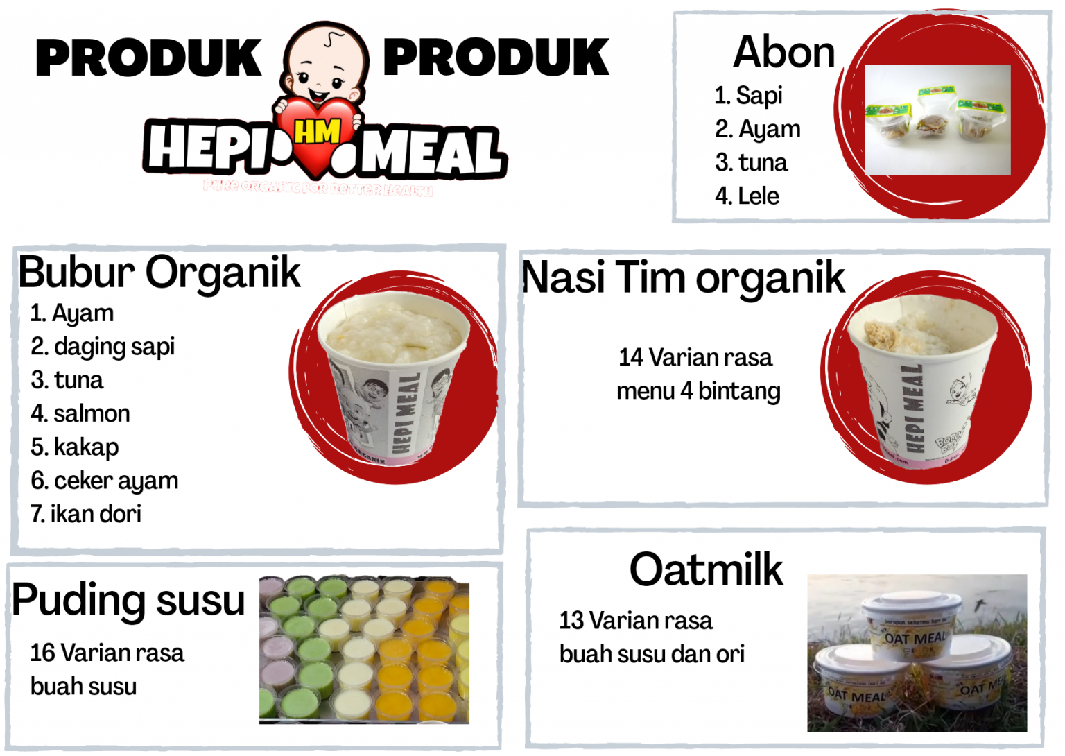 Hepimeal | Produsen MPASI Organik Bersertifikat SNI, Uji Gizi & Halal